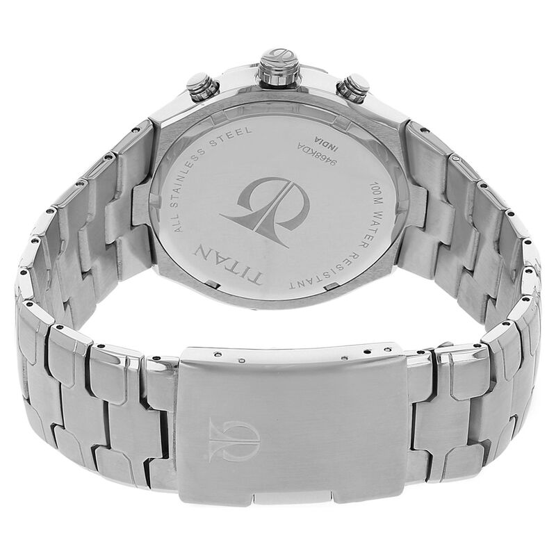 Buy Online Titan Quartz Chronograph Silver Dial Stainless Steel Strap ...