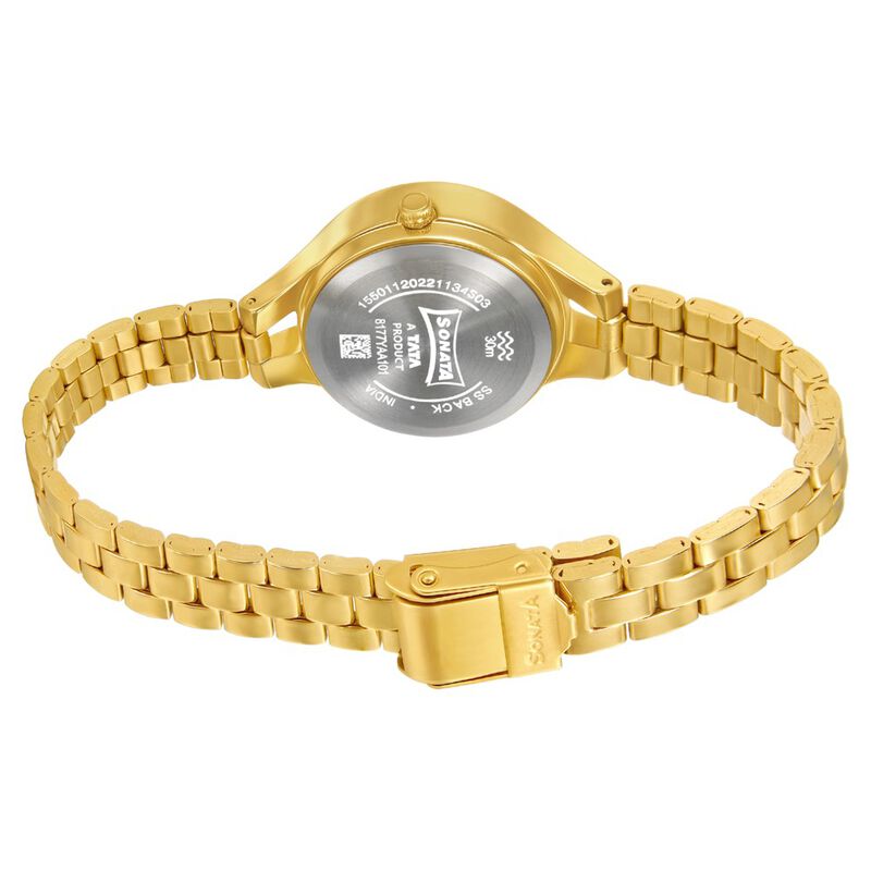 Buy Online Sonata Gold Edit Champagne Dial Women Watch With Stainless ...