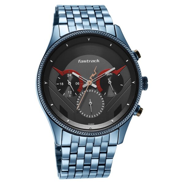 Buy Online Fastrack Thor Quartz Multifunction Grey Dial Metal Strap ...