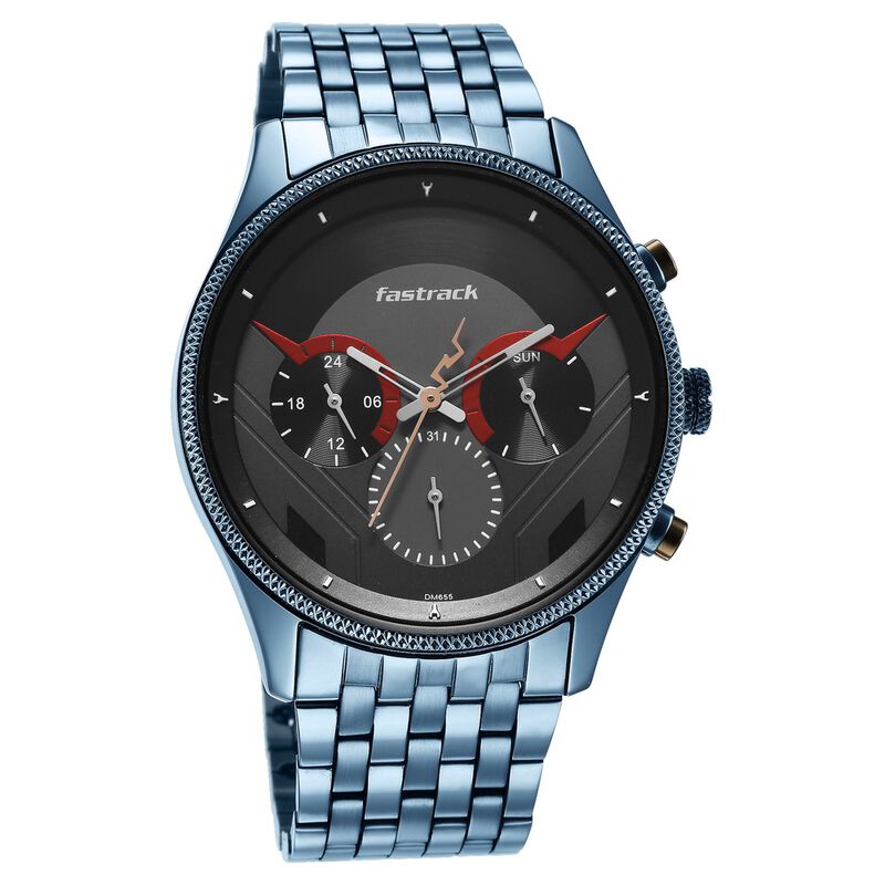 Buy Online Fastrack Thor Quartz Multifunction Grey Dial Metal Strap ...