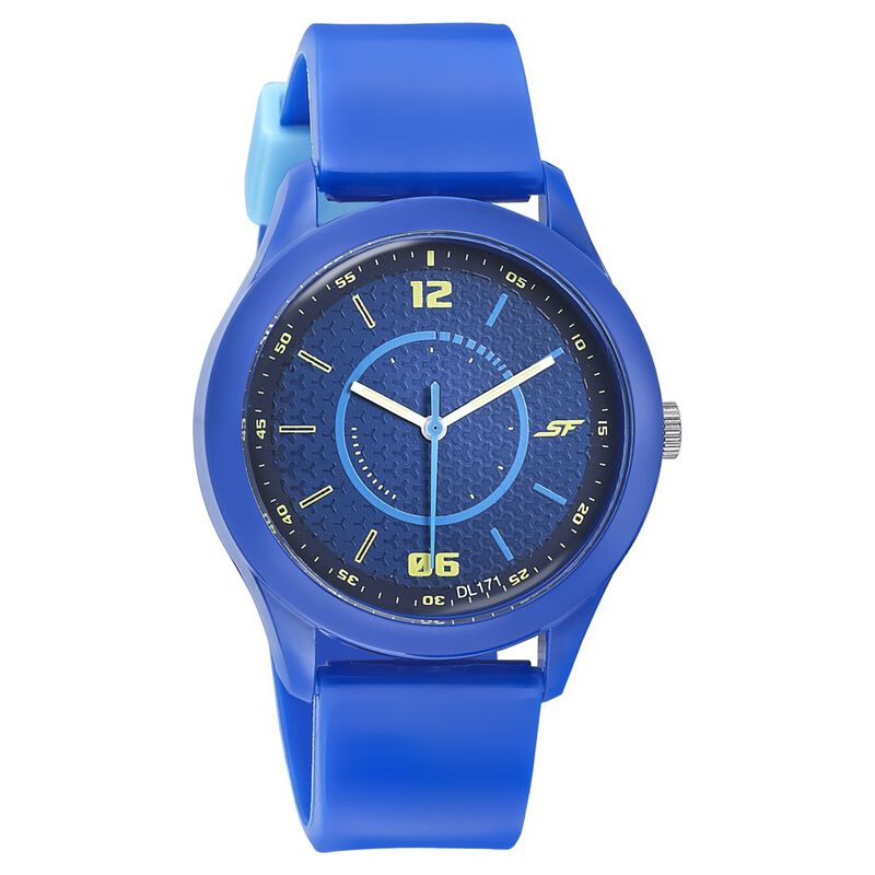 Buy Online SF Quartz Analog Blue Dial PU Strap Watch for Men ...