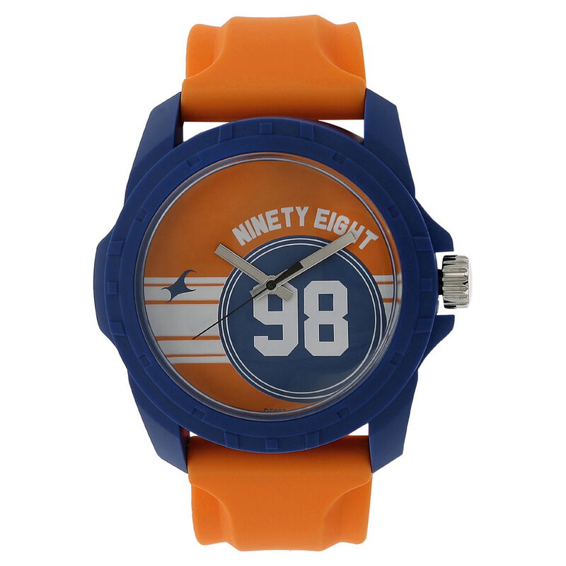 Buy Online Fastrack Quartz Analog Orange Dial Plastic Strap Watch for ...