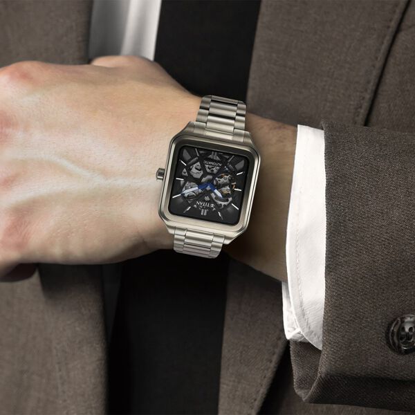 Buy Online Titan Shaped Automatics Anthracite Dial Grey Stainless Steel ...