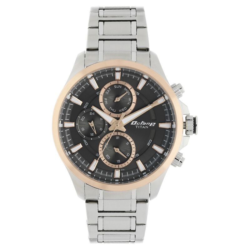 Buy Online Titan Octane Black Dial Quartz Multifunction Stainless Steel ...