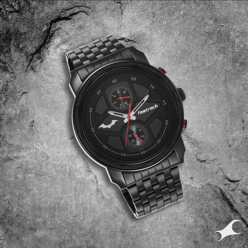 Buy Online Fastrack Batman Quartz Analog with Day and Date Black Dial ...