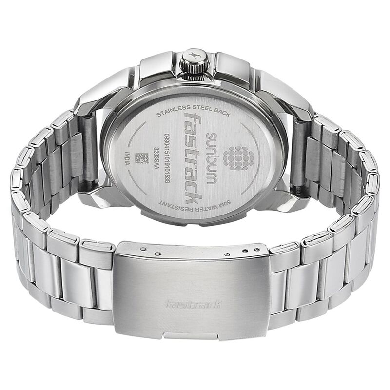 Buy Online Fastrack Sunburn Quartz Analog Silver Dial Stainless Steel ...
