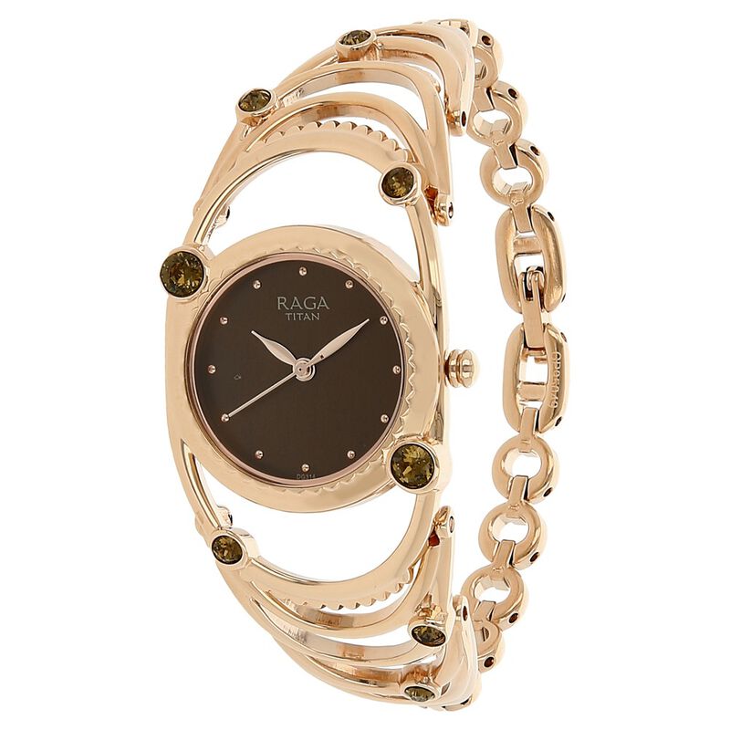 Buy Online Titan Raga Aurora Brown Dial Women Watch With Metal Strap ...