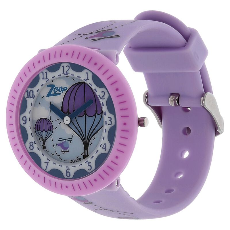 Buy Online Zoop By Titan Quartz Analog Purple Dial PU Strap Watch for ...