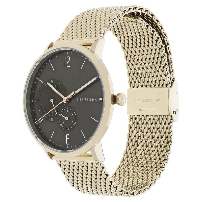 Buy Online Tommy Hilfiger Quartz Multifunction Grey Dial Stainless ...