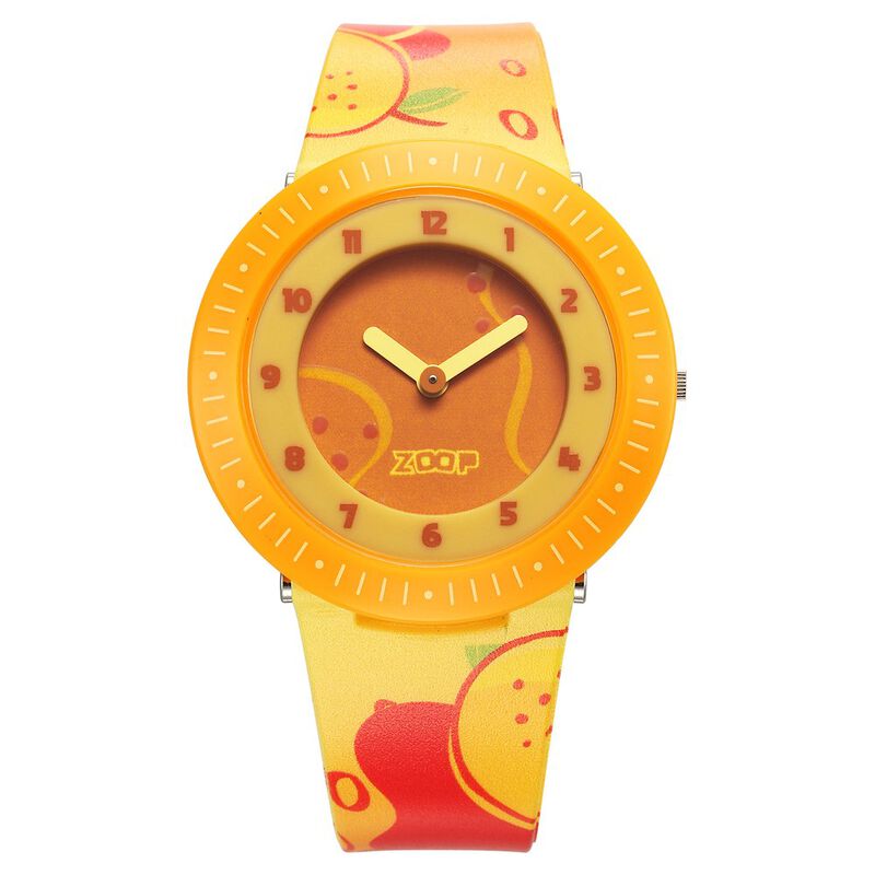 Buy Online Zoop Analog Watch with Yellow Dial & Yellow Strap for Girls ...