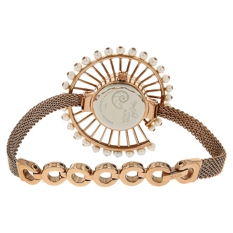 Buy Online Titan Raga Mother of Pearl Dial Women Watch With Bimetal Strap - 9970wm01j | Titan
