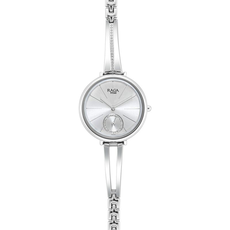 Buy Online Titan Raga Viva Silver Dial Women Watch With Metal Strap ...