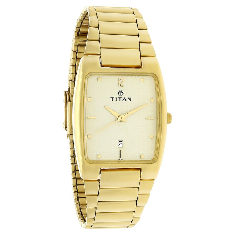Buy Online Titan Royale Champagne Analog with Date Stainless Steel ...