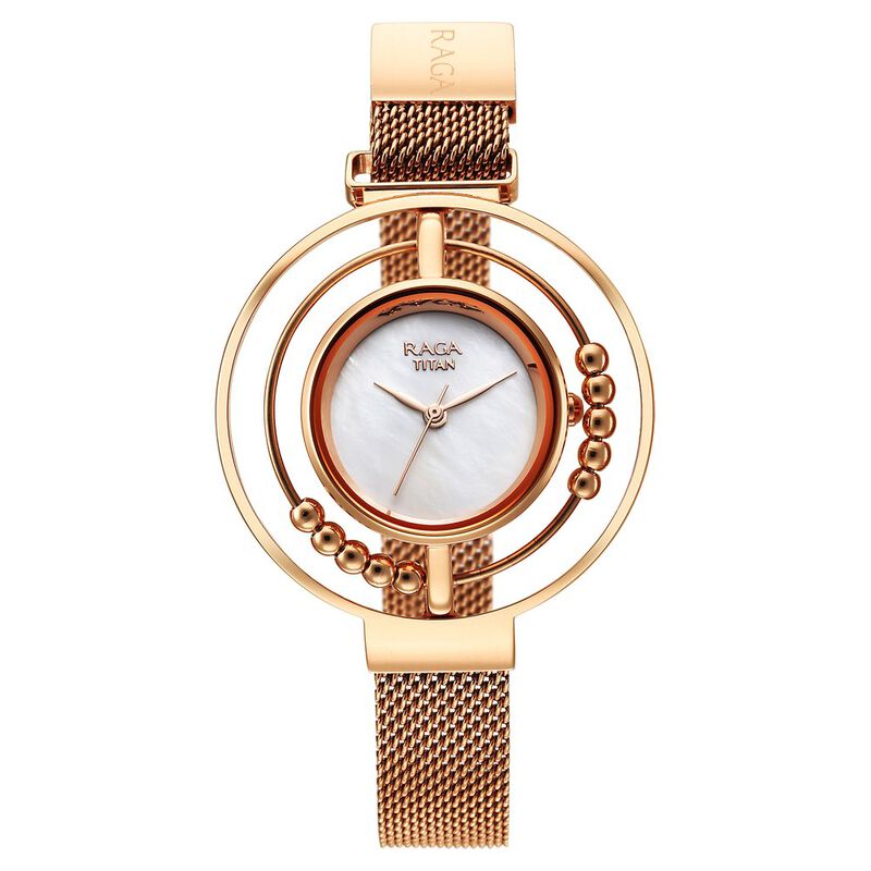 Buy Online Titan Raga Delight Mother Of Pearl Dial Analog Stainless ...
