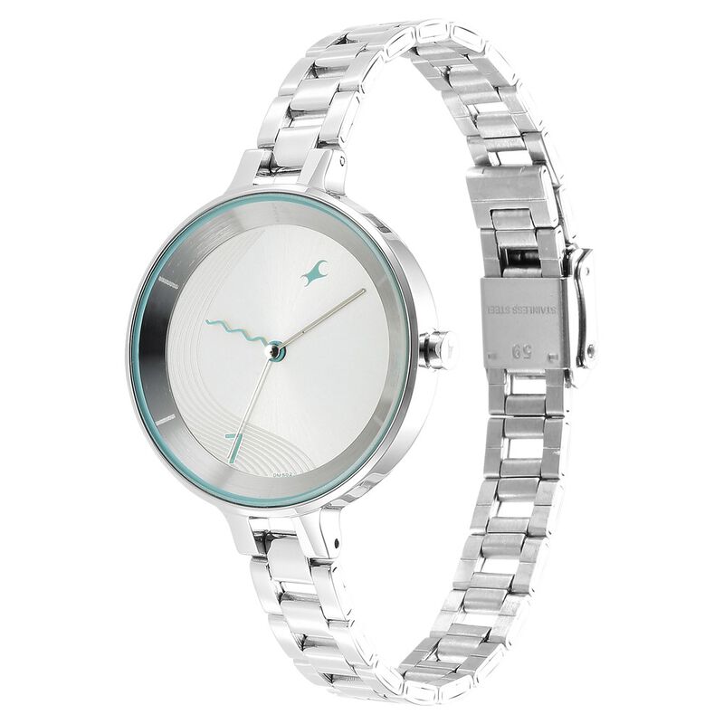 Buy Online Fastrack Stunners Quartz Analog Silver Dial Metal Strap ...