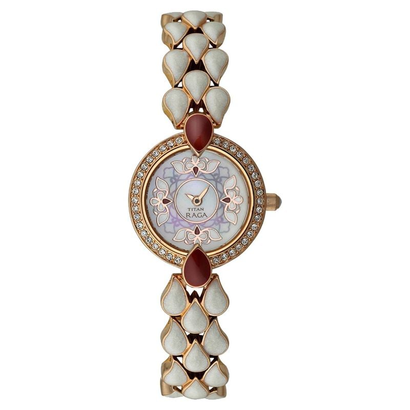 Buy Online Titan Raga Mother of Pearl Dial Quartz Analog Metal Strap ...