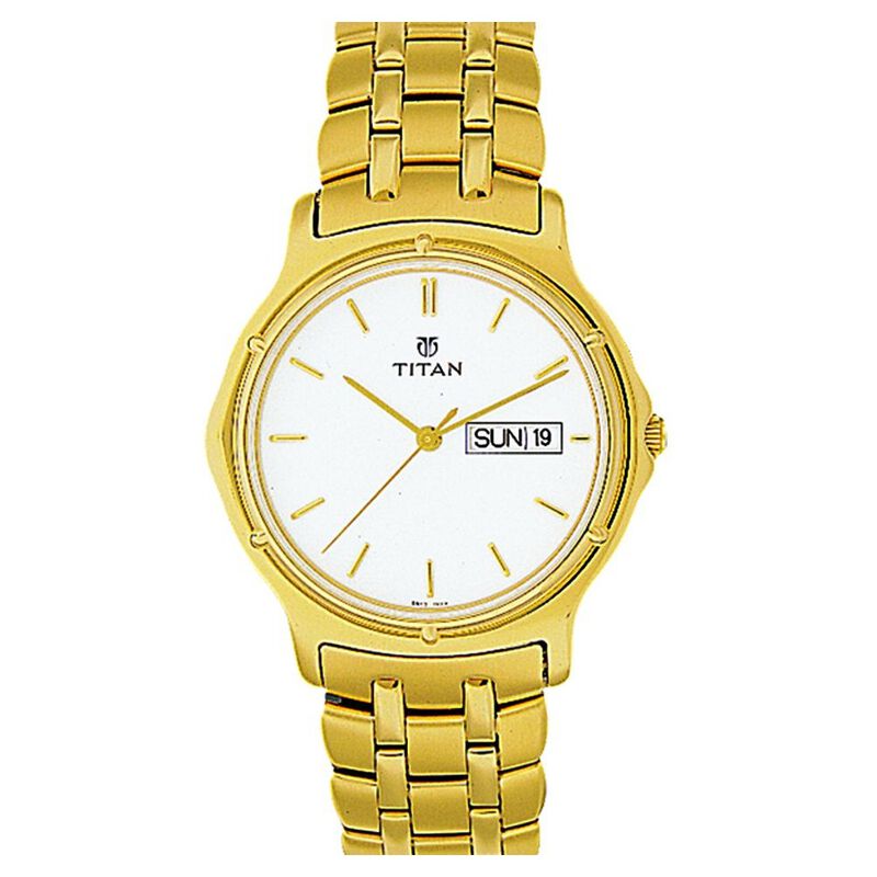 Buy Online Titan Quartz Analog with Day and Date White Dial Watch for ...