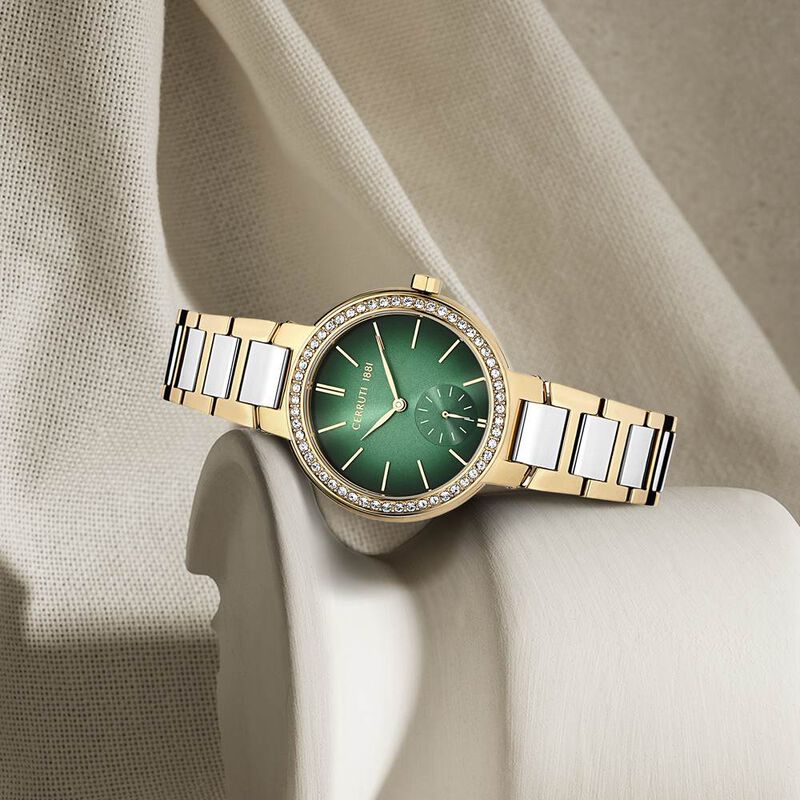 Buy Online Cerruti 1881 Quartz Multifunction Green Dial Stainless Steel ...