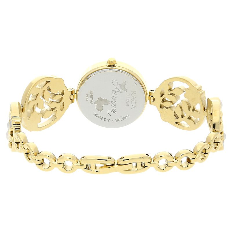 Buy Online Titan Raga Aurora Off White Dial Analog Metal Strap Watch ...