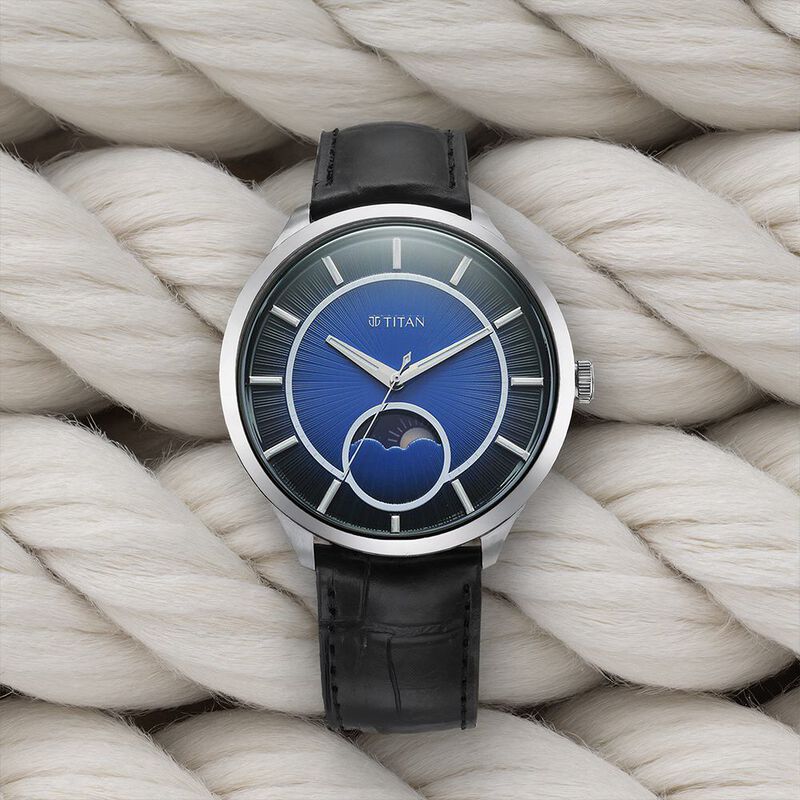 Buy Online Titan Caelum Sun Moon Sub-Dial in Cobalt Blue - Stellar ...