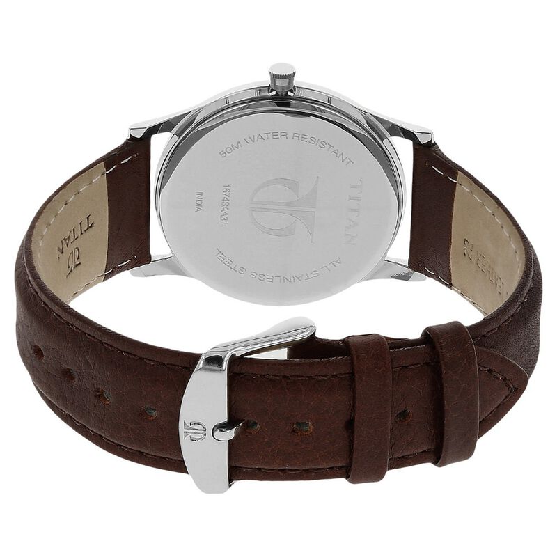 Buy Online Titan Quartz Analog Black Dial Leather Strap Watch for Men ...