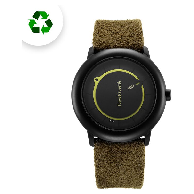 Buy Online Fastrack Revibe Quartz Analog Black Dial Fabric Strap Watch ...