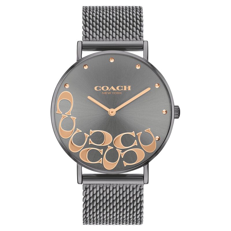 Buy Online Coach Quartz Analog Grey Dial Stainless Steel Strap Watch ...