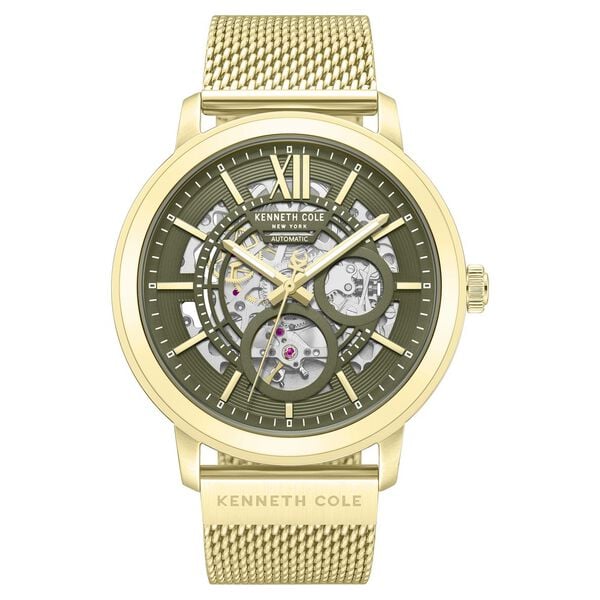 Buy Online Kenneth Cole Automatic Automatic Green Dial Golden Stainless ...