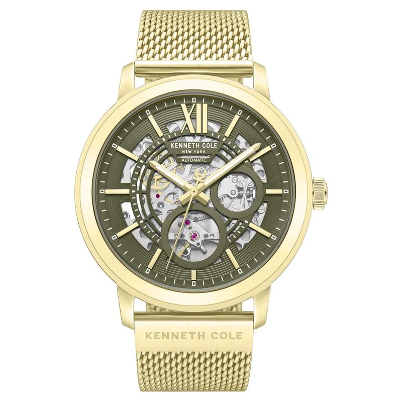 Buy Online Kenneth Cole Automatic Automatic Green Dial Golden Stainless ...