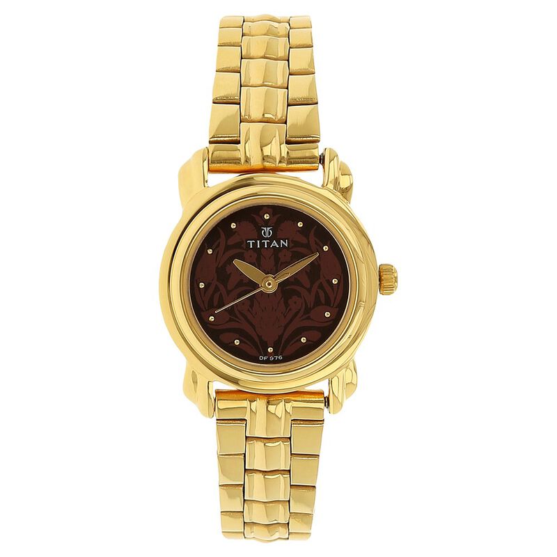 Buy Online Titan Quartz Analog Brown Dial Stainless Steel Strap Watch ...