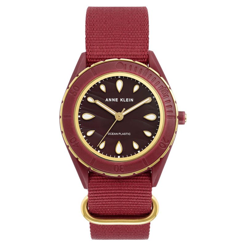 Buy Online Anne Klein Quartz Analog Maroon Dial Plastic Strap Watch for ...