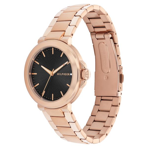 Buy Online Tommy Hilfiger Quartz Analog Black Dial Golden Stainless ...