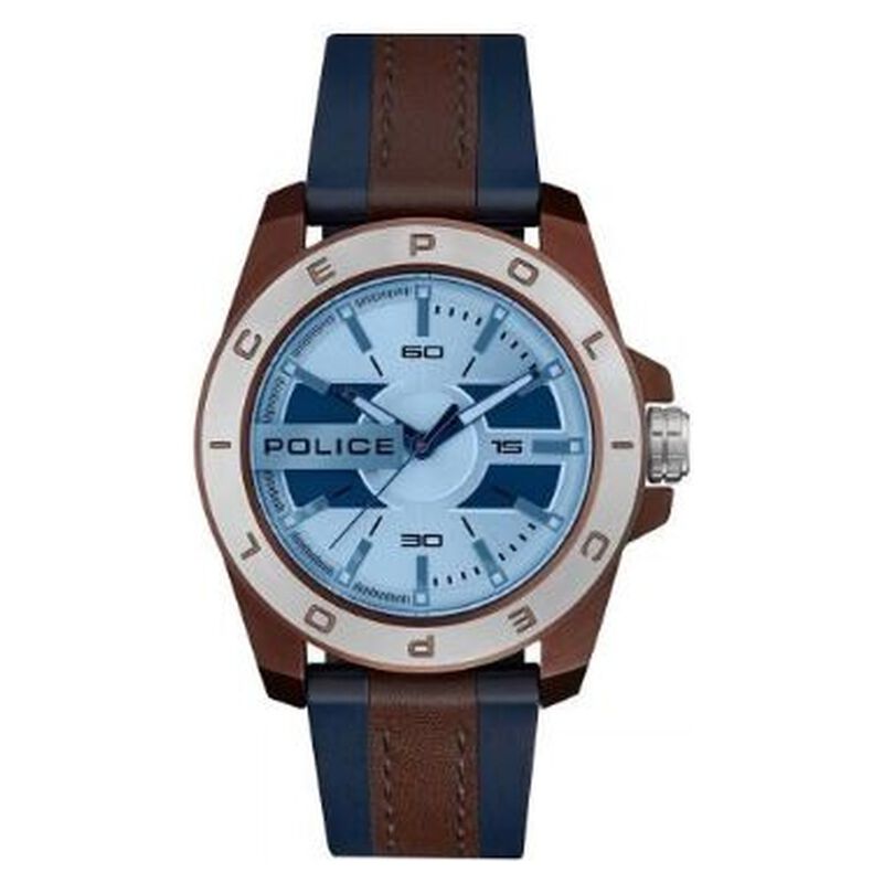 Buy Online Police Quartz Analog Silver Dial Leather Strap Watch for Men ...