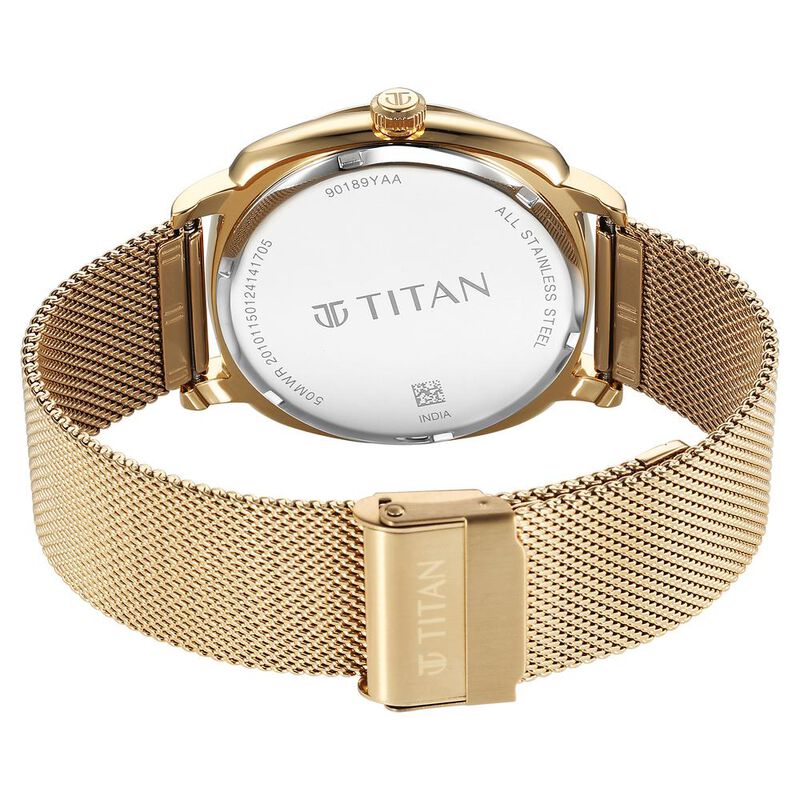 Buy Online Titan Classique Suave Quartz Yellow Dial Golden Stainless ...