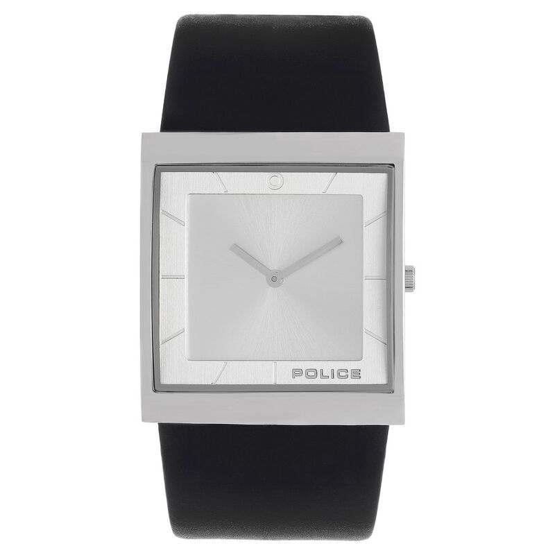 Buy Online Police Quartz Analog Silver Dial Leather Strap Watch for Men ...