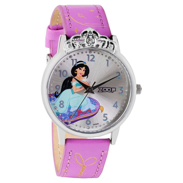 Buy Online Zoop Disney Jasmine Analog Watch with Silver Dial & Purple ...