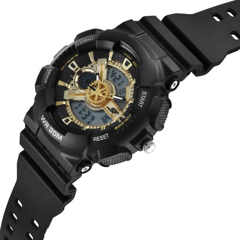 Buy Online SF Bold Black & Gold Design Men's Watch - Perfect Blend of ...