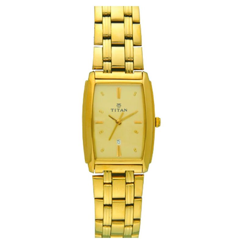 Buy Online Titan Quartz Analog with Date Champagne Dial Watch for Men ...