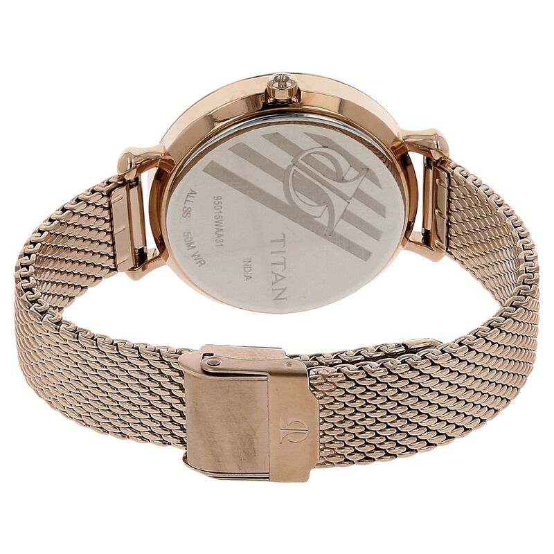 Buy Online Titan Quartz Analog Moonphase Rose Gold Dial Stainless Steel ...