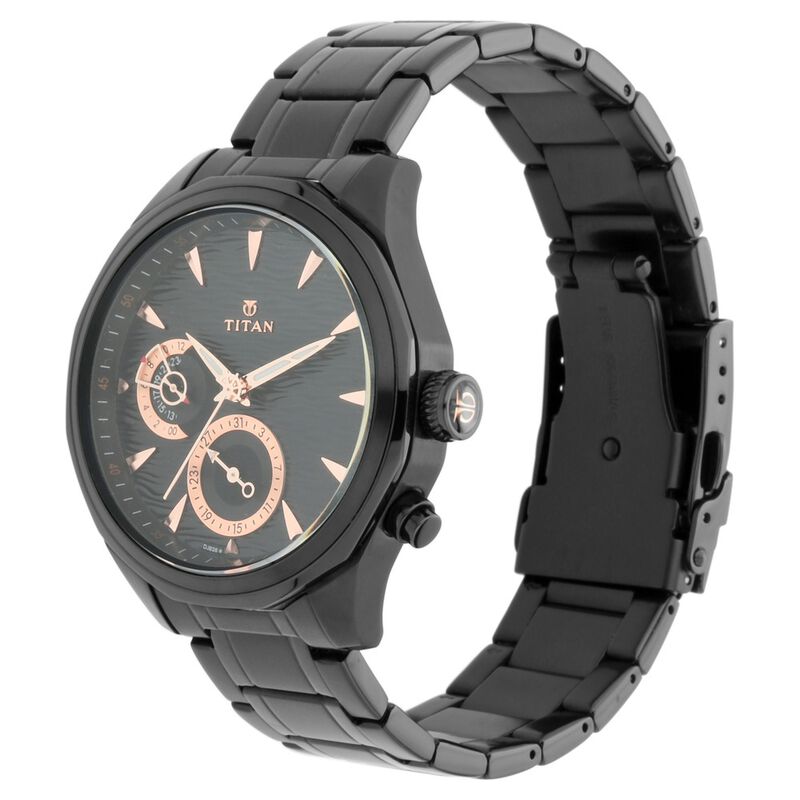 Buy Online Titan Maritime Black Dial Quartz Multifunction Stainless ...