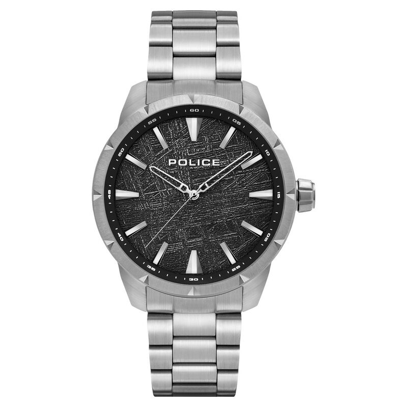 Buy Online Police Black Dial Silver Strap Analog Watch for Men ...