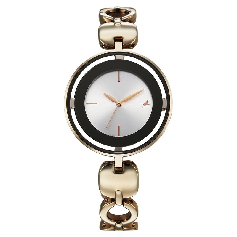 Buy Online Fastrack Chrome K Quartz Analog Silver Dial K Chrome Metal ...