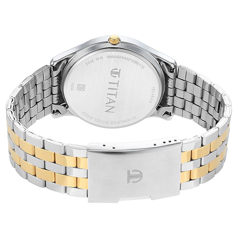 Buy Online Titan Metal White Dial Analog with Day and Date Metal Strap ...