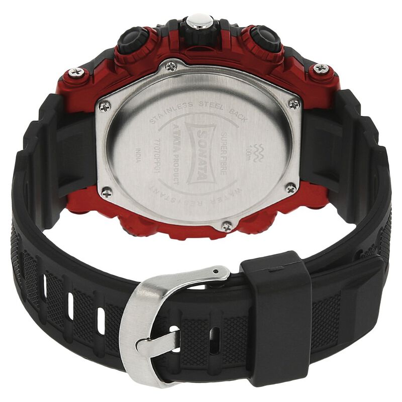 Buy Online SF Quartz Analog Digital Black Dial Plastic Strap Watch for ...