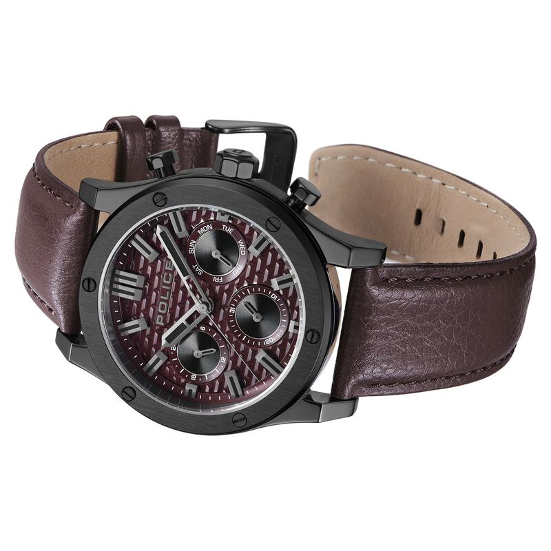 Buy Online Police Maroon Dial Quartz Multifunction Watch for Men ...