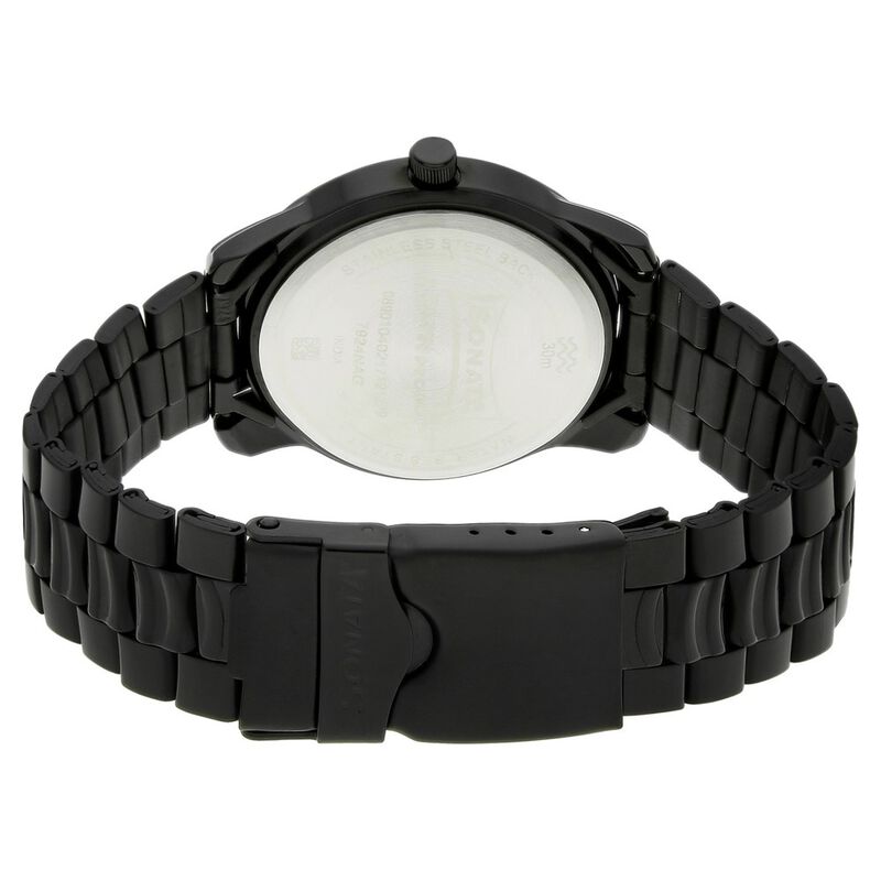 Buy Online Sonata Quartz Analog Black Dial Metal Strap Watch for Men ...