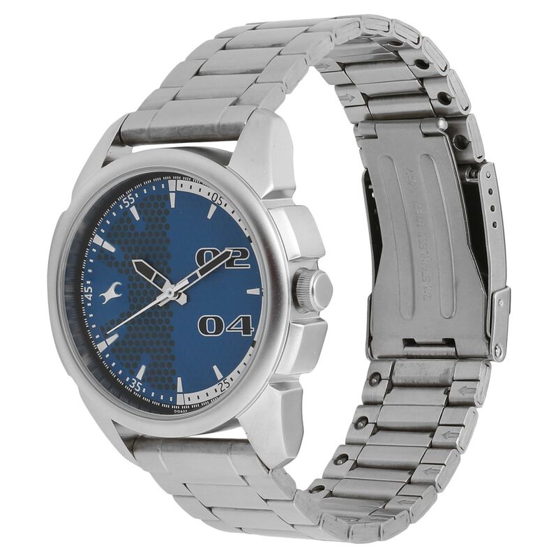 Buy Online Fastrack Loopholes Quartz Analog Blue Dial Stainless Steel ...