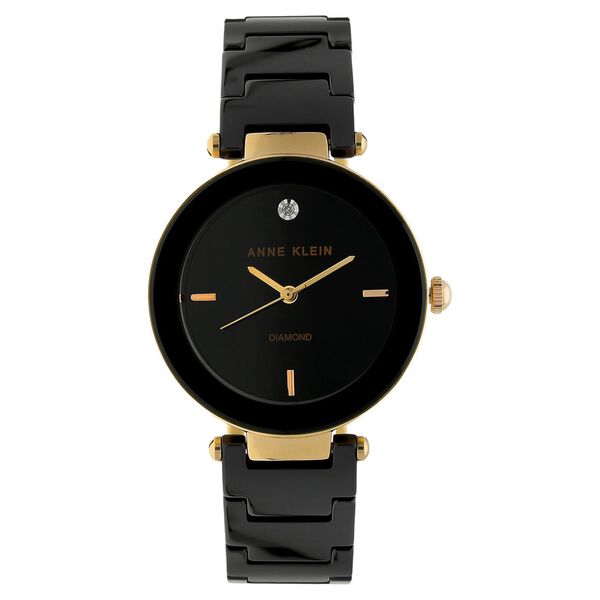 Buy Online Anne Klein Quartz Analog Black Dial Black Ceramic Strap ...