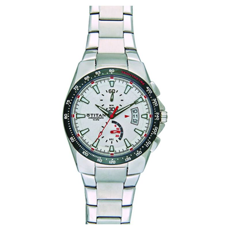 Buy Online Titan Quartz Chronograph White Dial Watch for Men ...