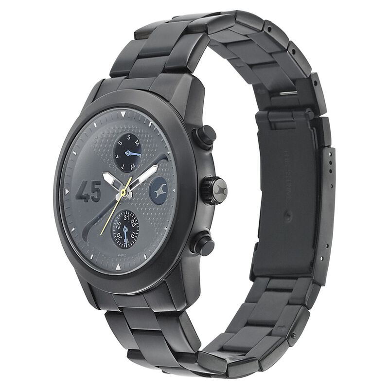 Buy Online Fastrack Go Skate Quartz Multifunction Black Dial Stainless ...